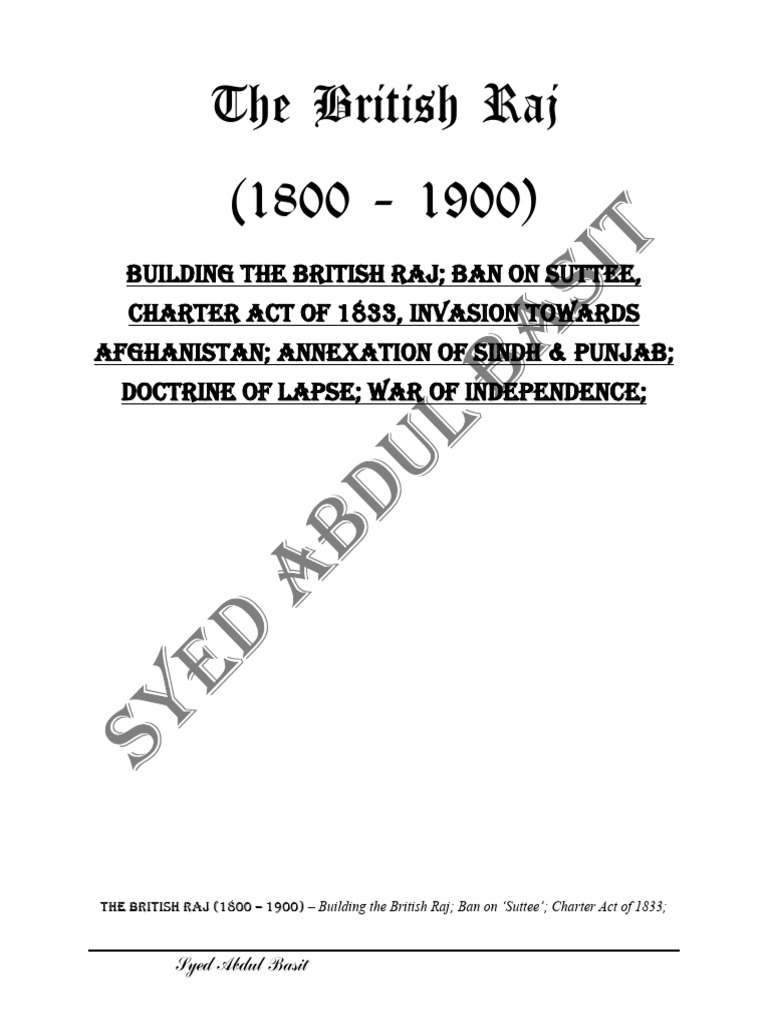 British Raj (1800 - 1900) | PDF