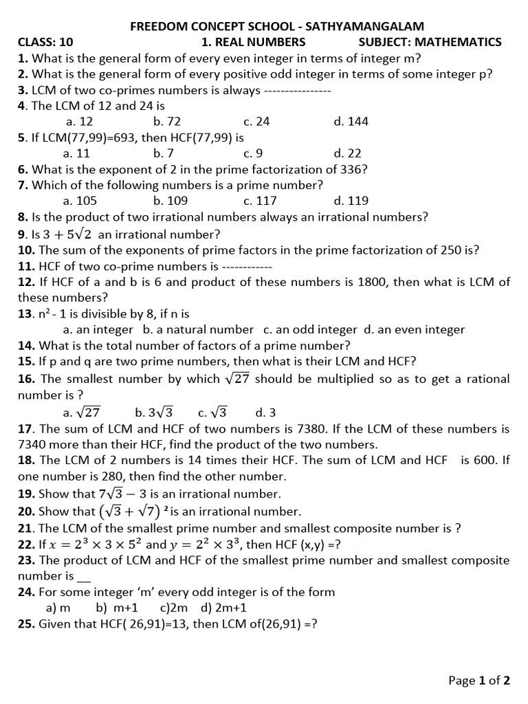 Real Numbers | PDF | Numbers | Prime Number Real Numbers | PDF | Numbers | Prime Number