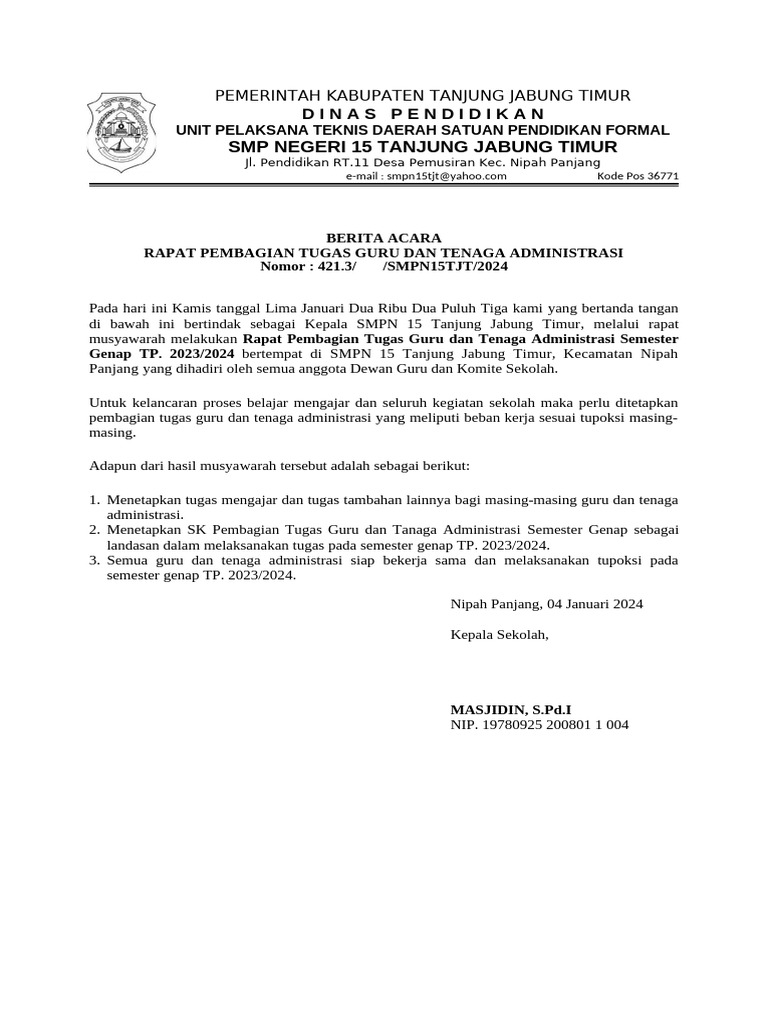 Ba Rapat 5 Hari Kerja | PDF