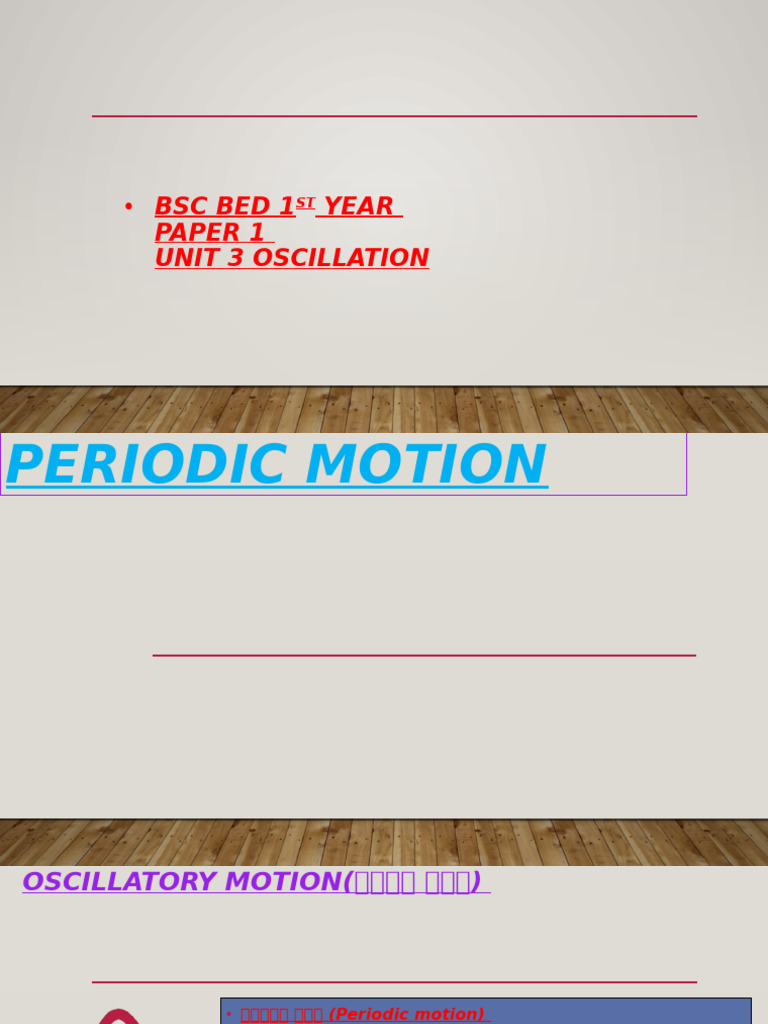 BSC 1st Year Oscillation | PDF
