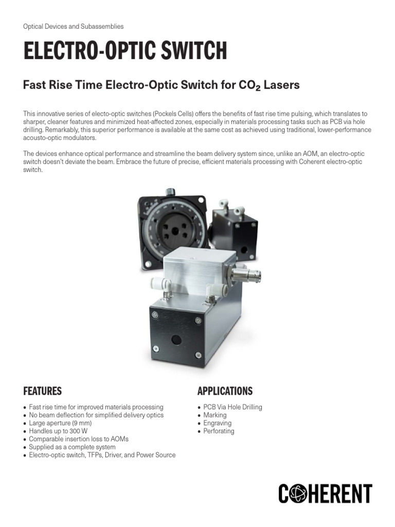 Electro Optic Switch Ds | PDF | Optics | Materials Science