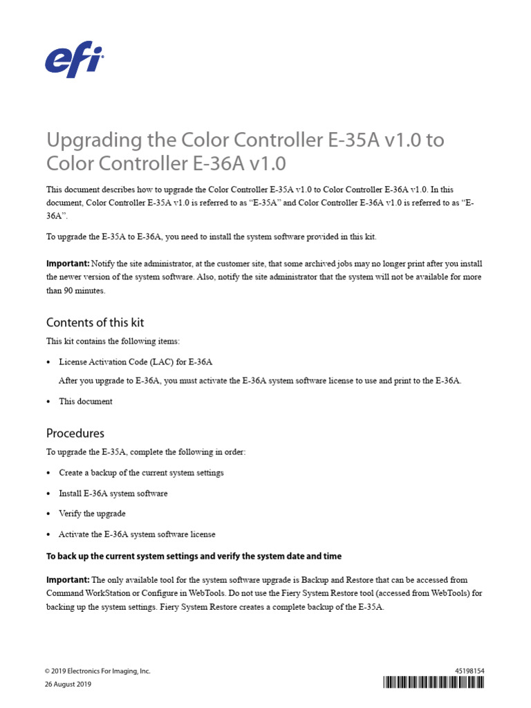 E-36A Color Controller UPGRADE From E-35A | PDF