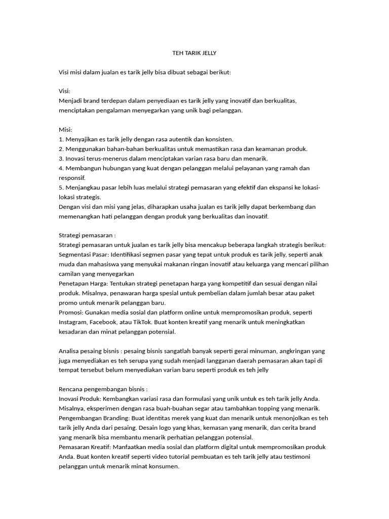 Teh Tarik Jelly | PDF
