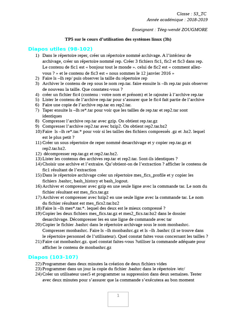 tp5 Linux 18 19 | PDF