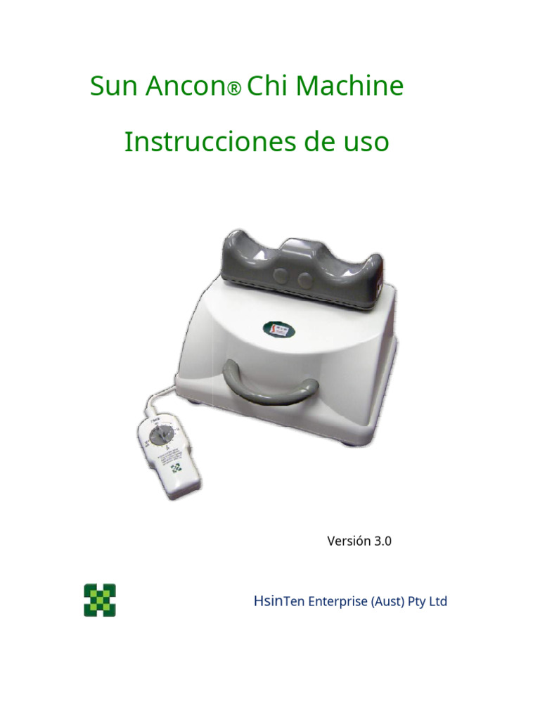 Sun Ancon Chi Machine Instructions For Use - en | PDF