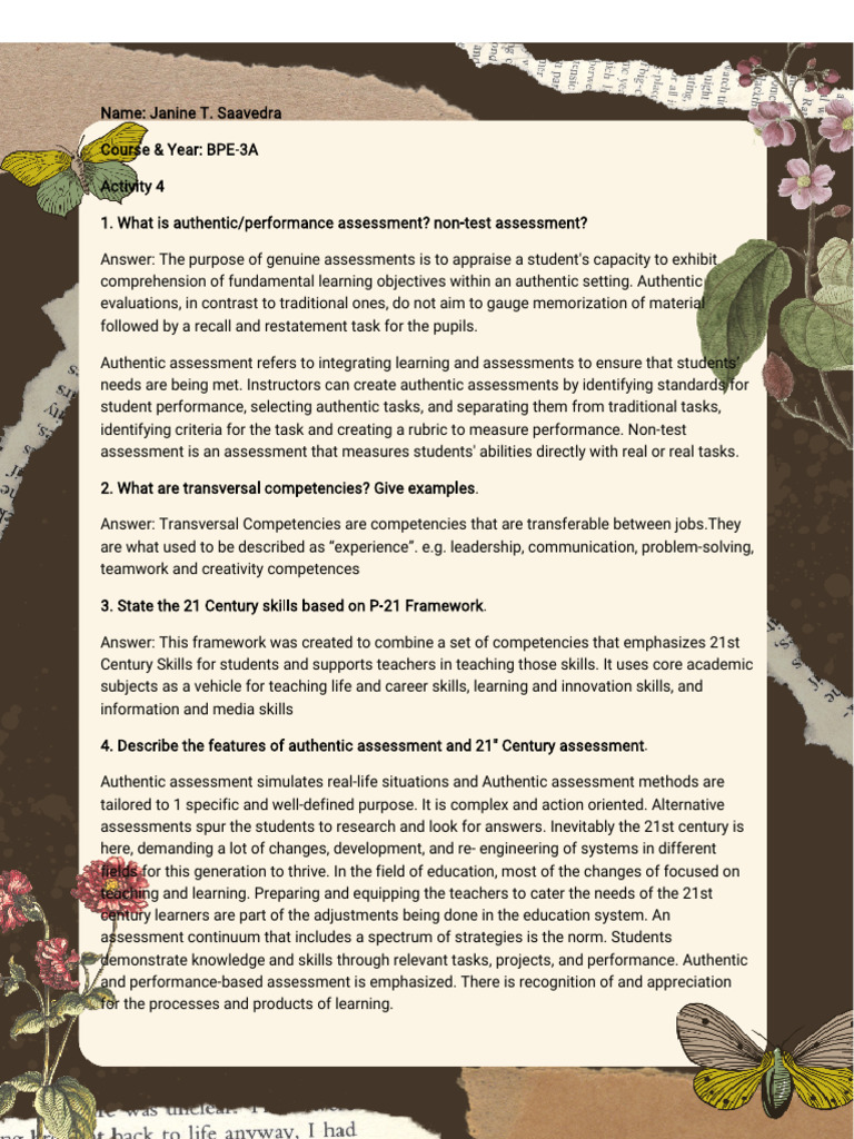 Educ 7 Activity 4 Saavedrajanine T. | PDF