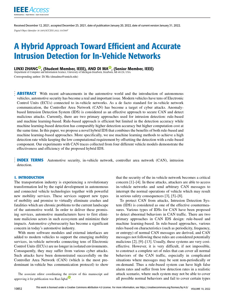 A Hybrid Approach Toward Efficient and Accurate Intrusion Detection For ... A Hybrid Approach Toward Efficient and Accurate Intrusion Detection For ...