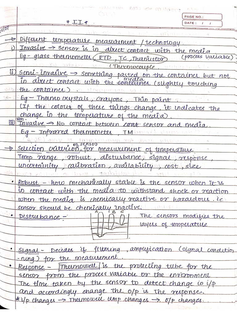 Industrial Instrumentation Notes | PDF