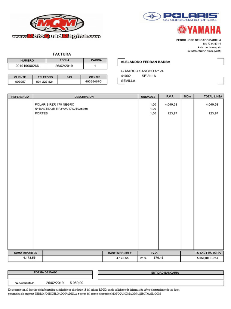FacturaE - Moto 7 | PDF