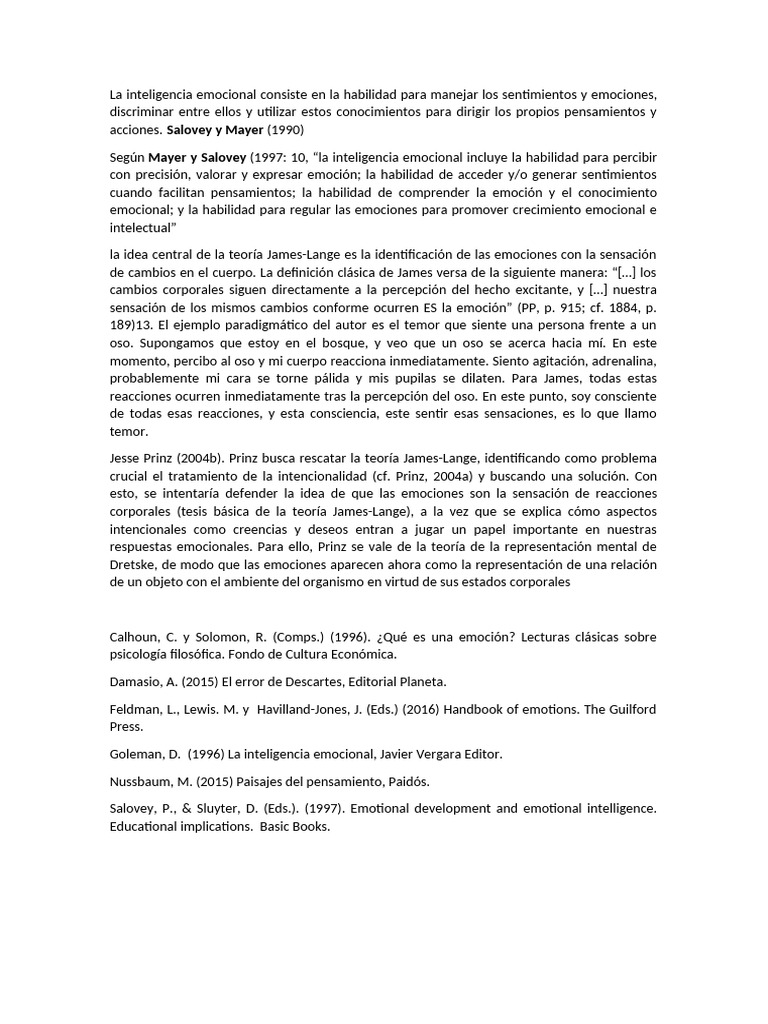 La Inteligencia Emocional Consiste en La Habilidad para Manejar Los Sentimientos y Emociones | PDF