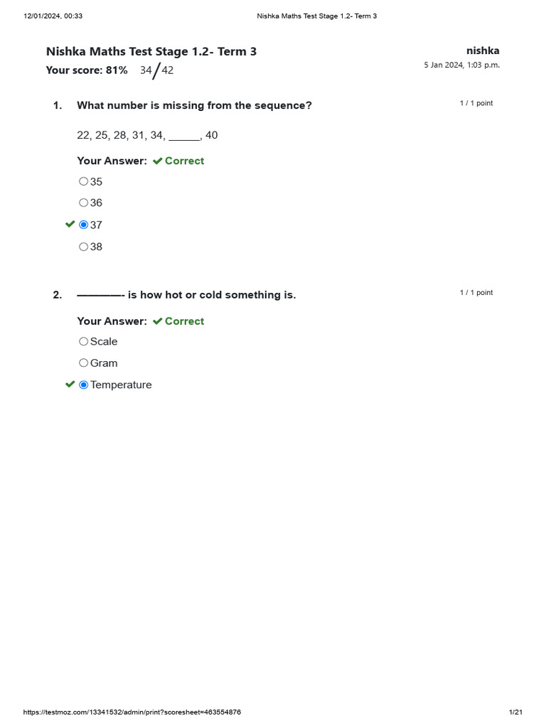 Math Test Year 4 | PDF