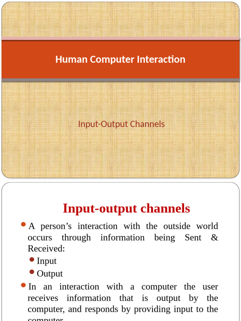 Lecture # 1 Part 2 (The Human Input Output) | PDF