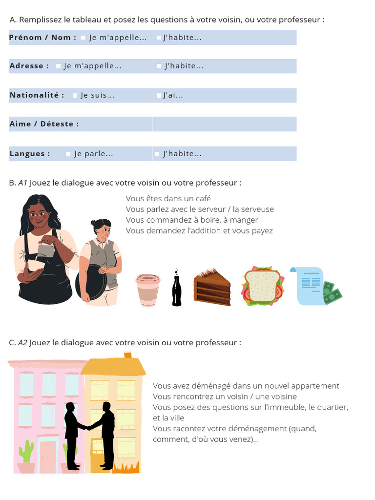 Activités de conversation en français | PDF