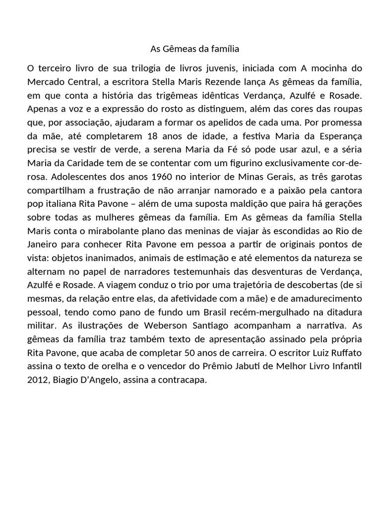 As Gêmeas Da Família | PDF