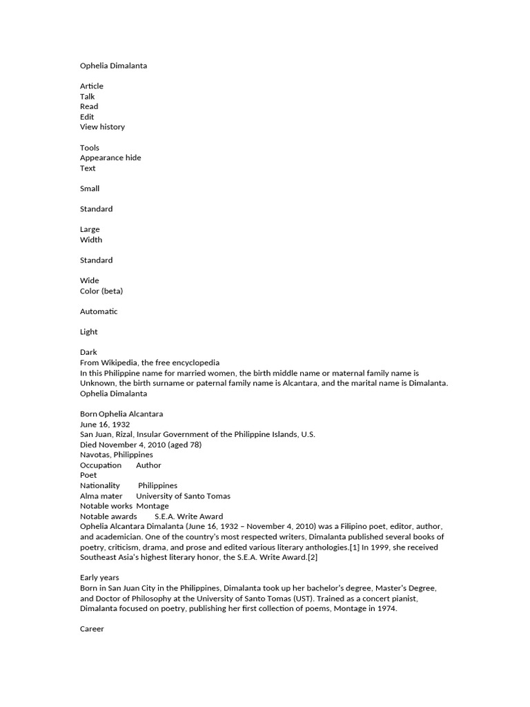 Ophelia Dimalanta | PDF