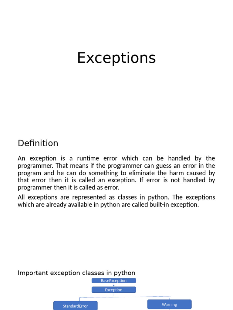 Exceptions | PDF