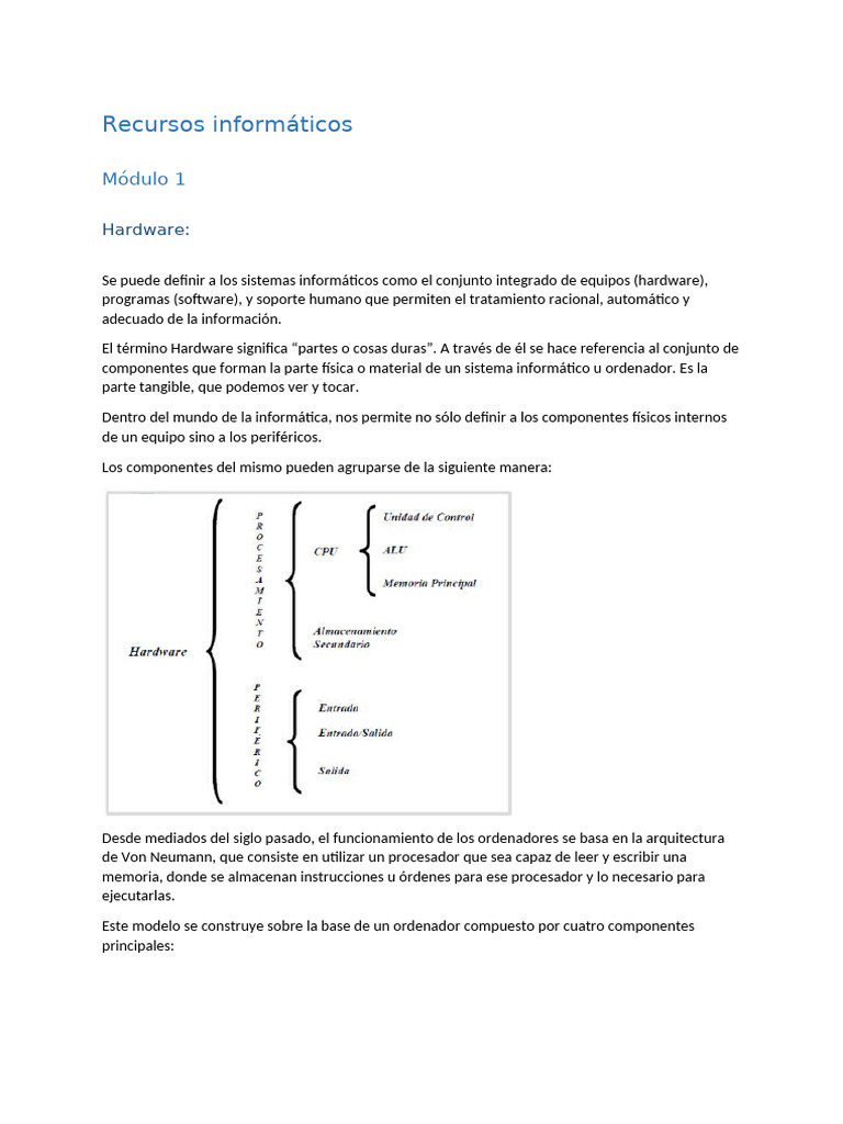 Recursos Informáticos - Resumen | PDF