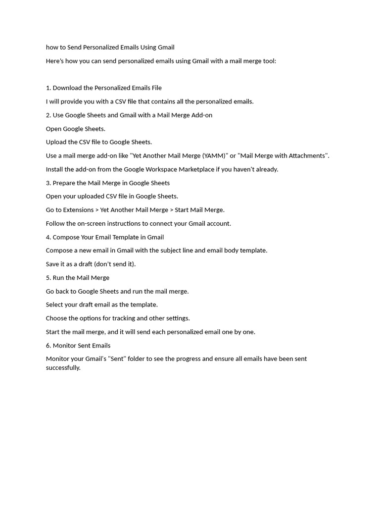 How To Send Personalized Emails Using Gmail | PDF