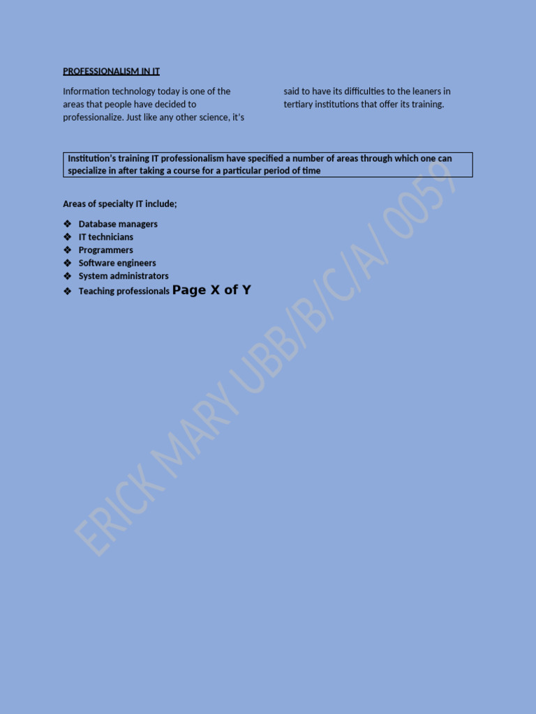 ICT Professionals | PDF