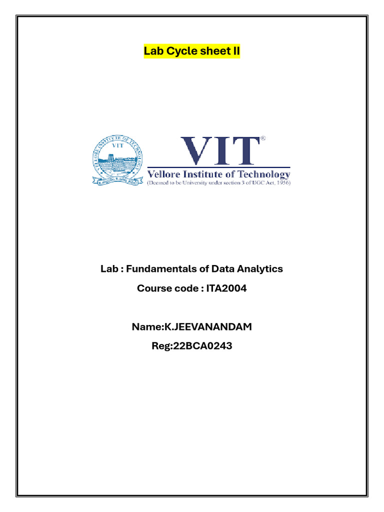 Lab Cycle Sheet II | PDF