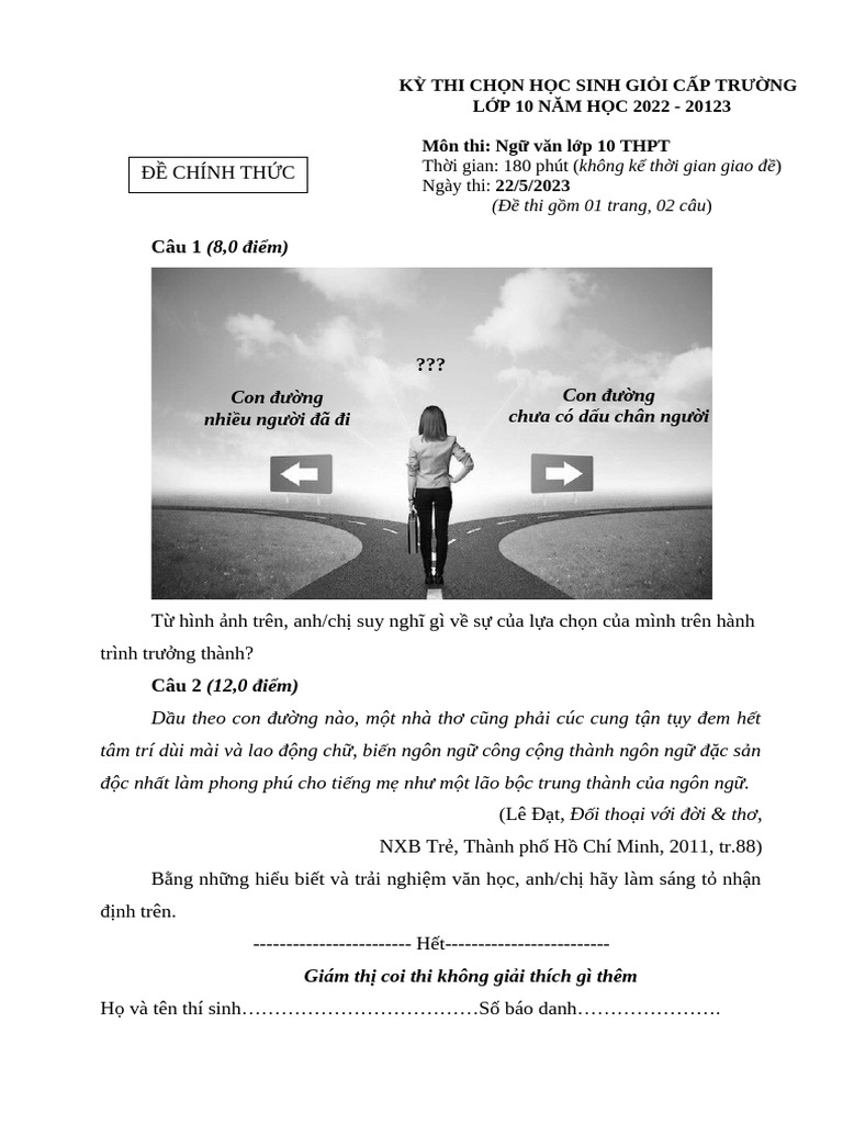 HSG10. Dầu theo con đường nào, một nhà thơ phải cúc cung tận tụy đem ...