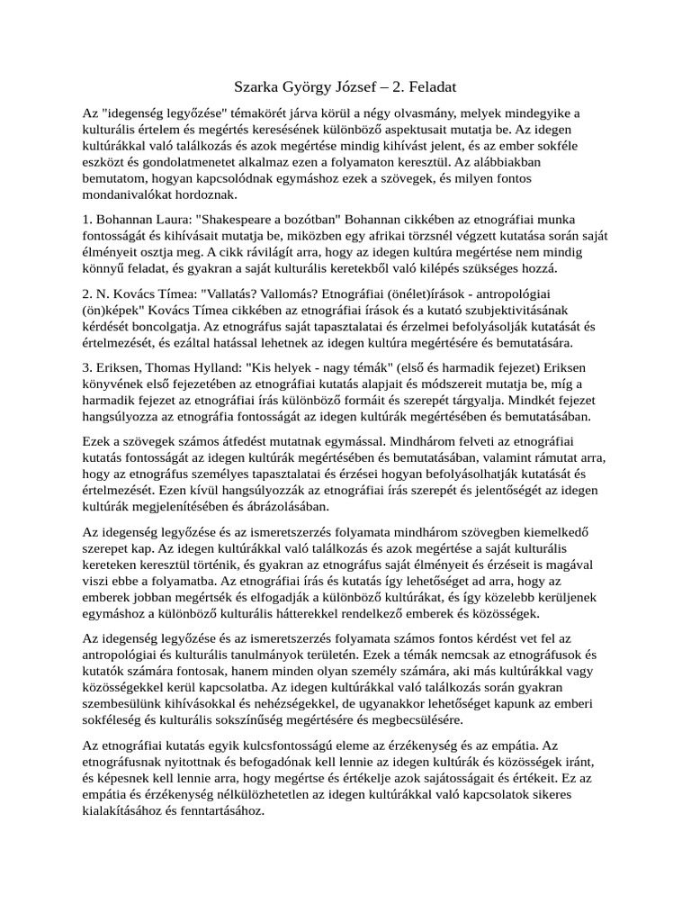 Szarka György József - 2. Feladat | PDF