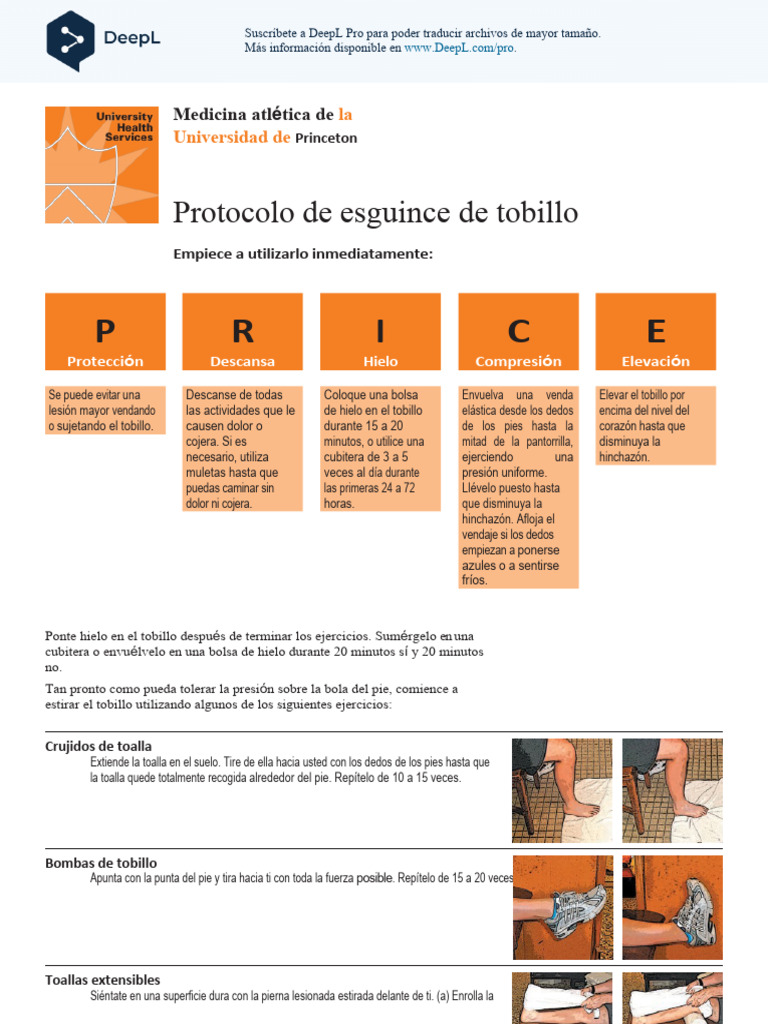 Ankle Sprain Rehab Protocol Es | PDF