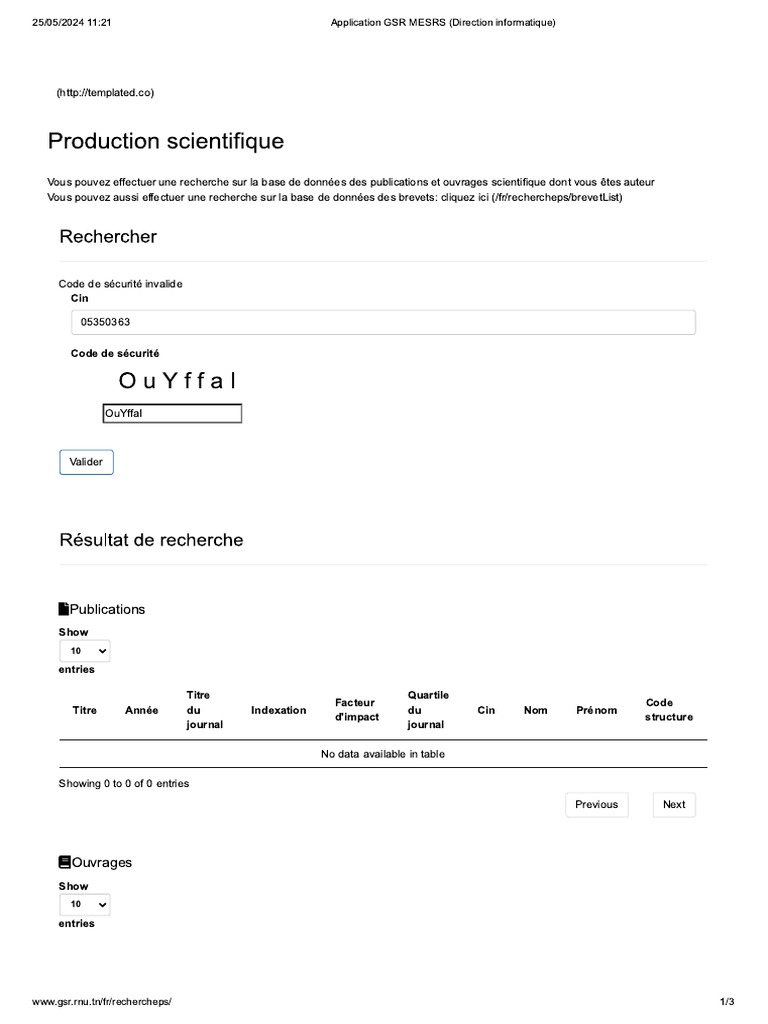 Application GSR MESRS (Direction Informatique) | PDF