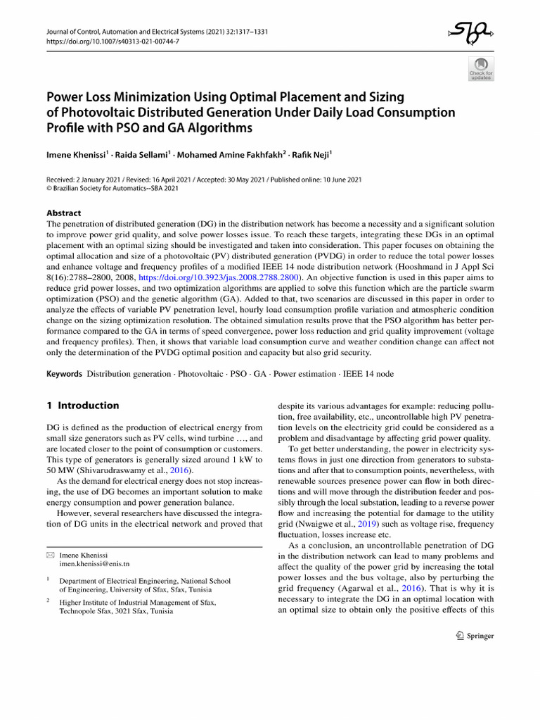 Power Loss Minimization Using Optimal P Pdf