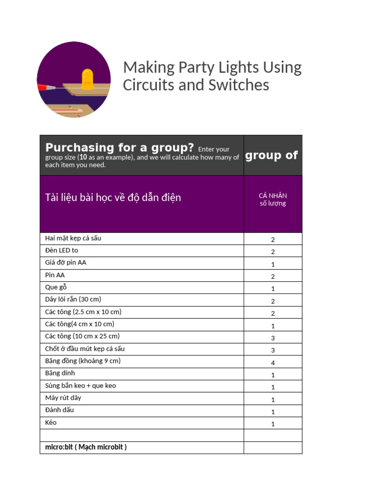 PartyLights Shopping List | PDF