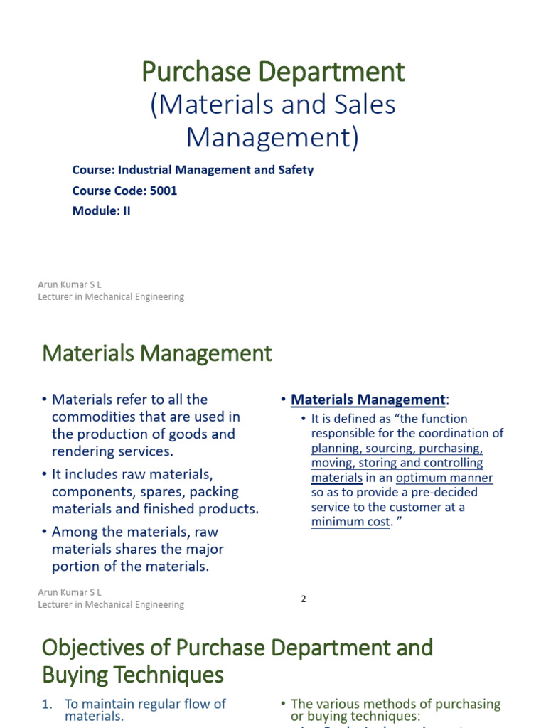 Purchase Department | PDF