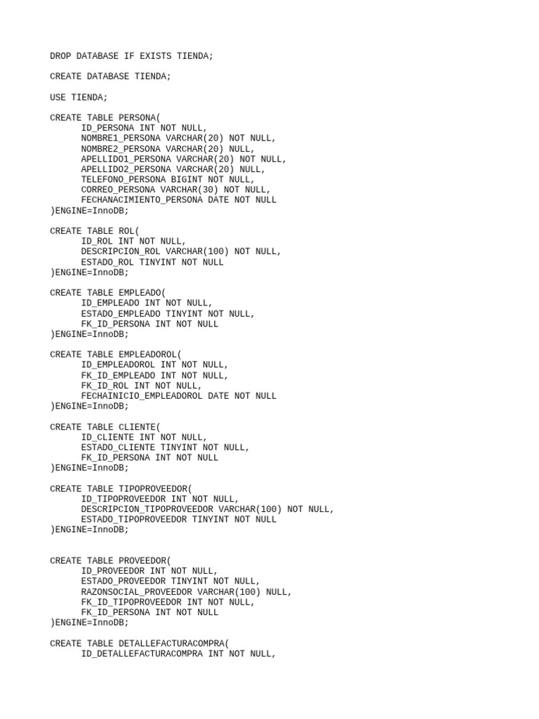 Script - Tienda | PDF | Bases de datos | Diseño de software