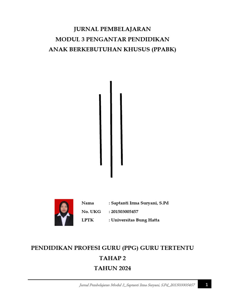 JURNAL PEMBELAJARAN Modul 3 - PPABK - Saptanti | PDF