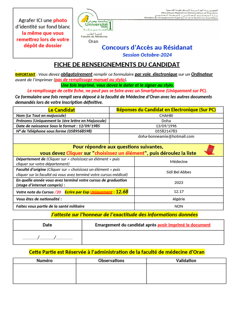 Fiches de Renseignement Et Dengagement | PDF