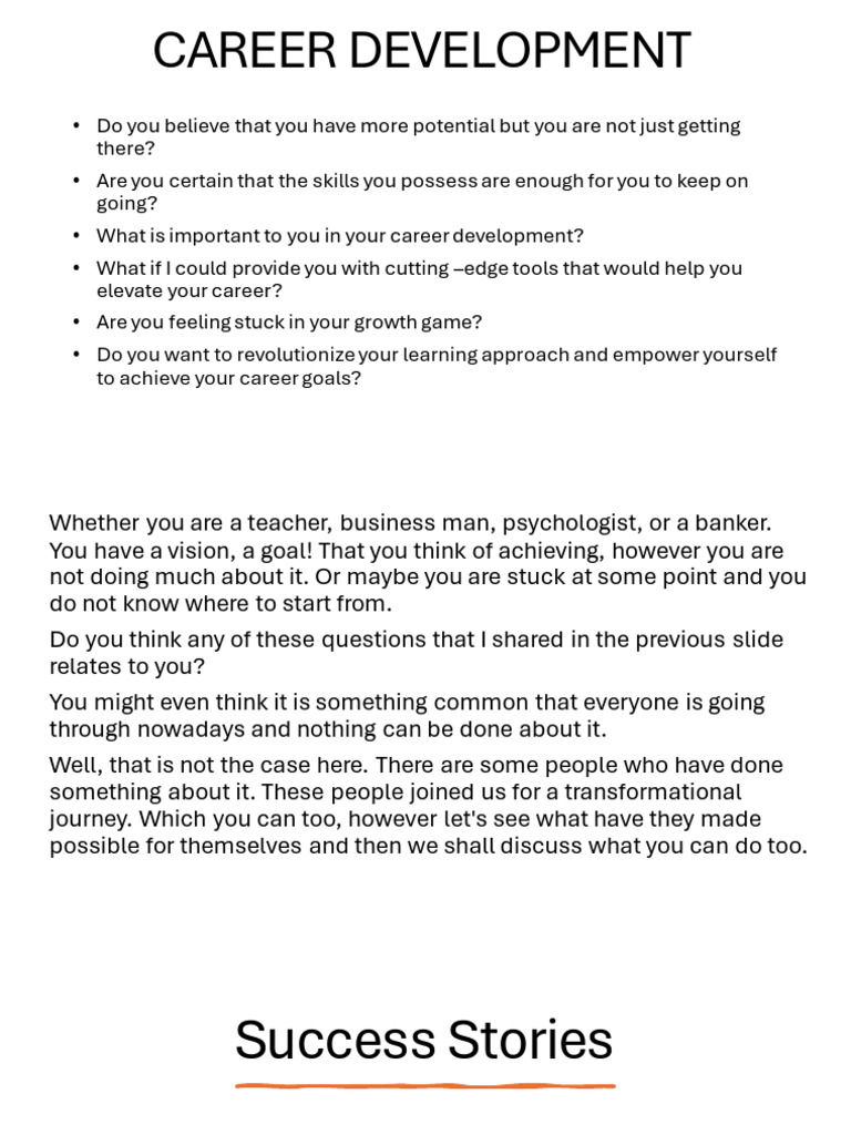 Career Development | PDF