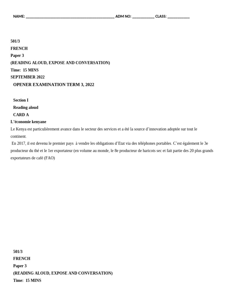 French F4 PP3 QS | PDF