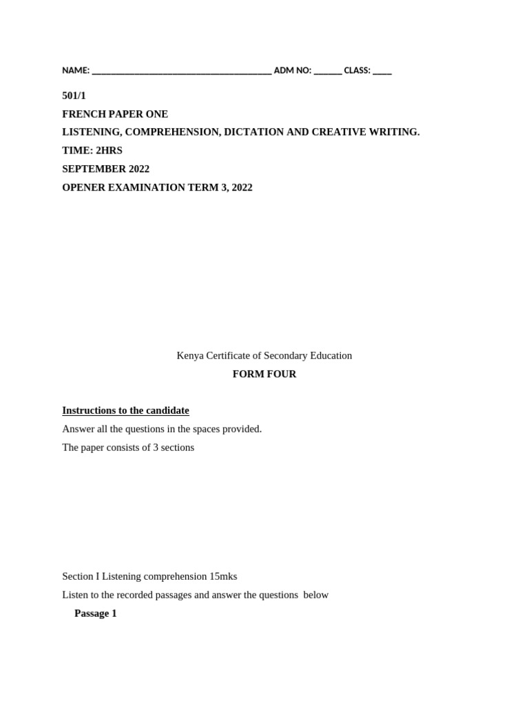 French F4 PP1 QS | PDF