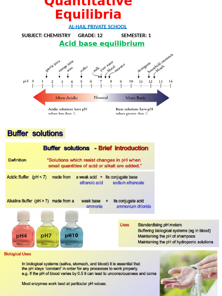 Quantitative Equilibria 3 BUFFER SOLUTION | PDF