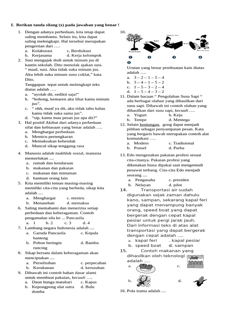 Soal UAS Genap Tema 7 Kls 3 | PDF