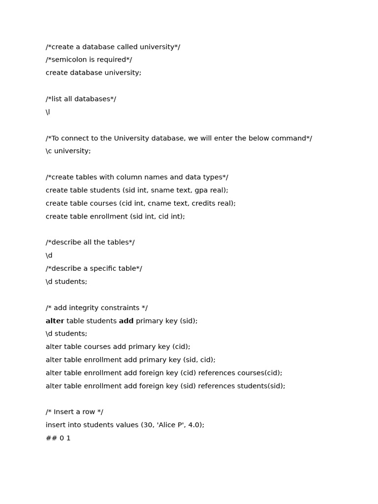 SQL Script Day 1 | PDF