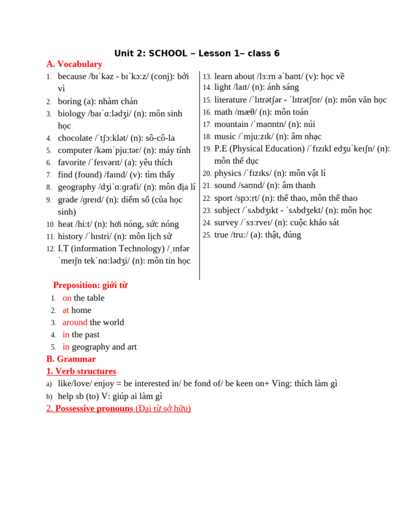 Unit 2 Lesson 1 | PDF