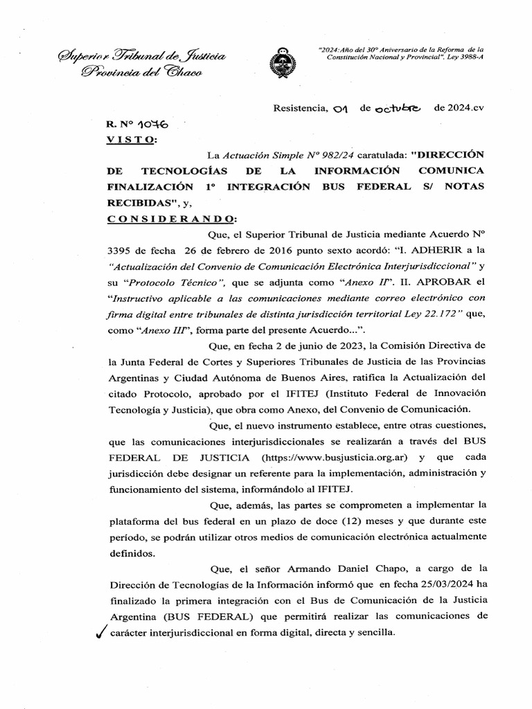 Implementación del Bus Federal de Justicia | PDF | Computación en la ...