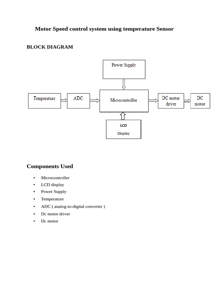 CT - 018 Motor Speed Control System Using Temperature Sensor | PDF