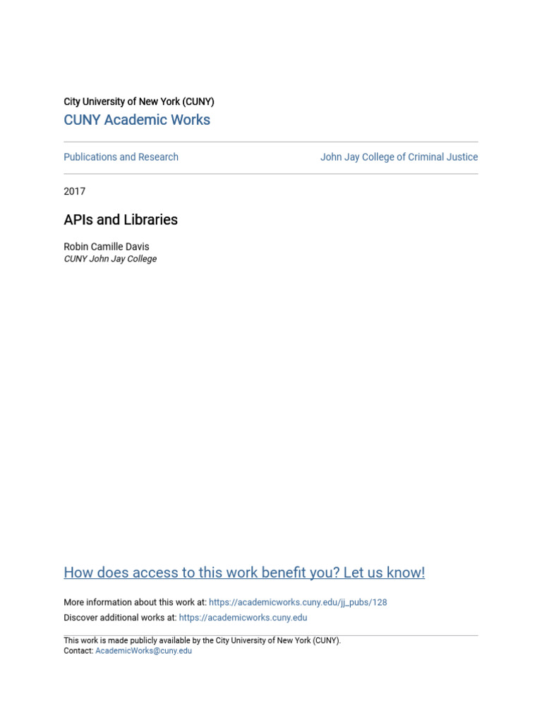 APIs and Libraries | PDF