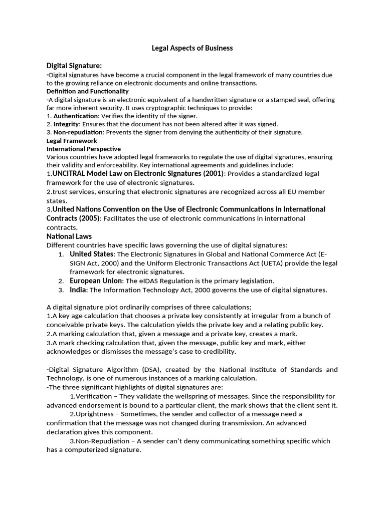 Legal Aspects of Business - Self Notes | PDF