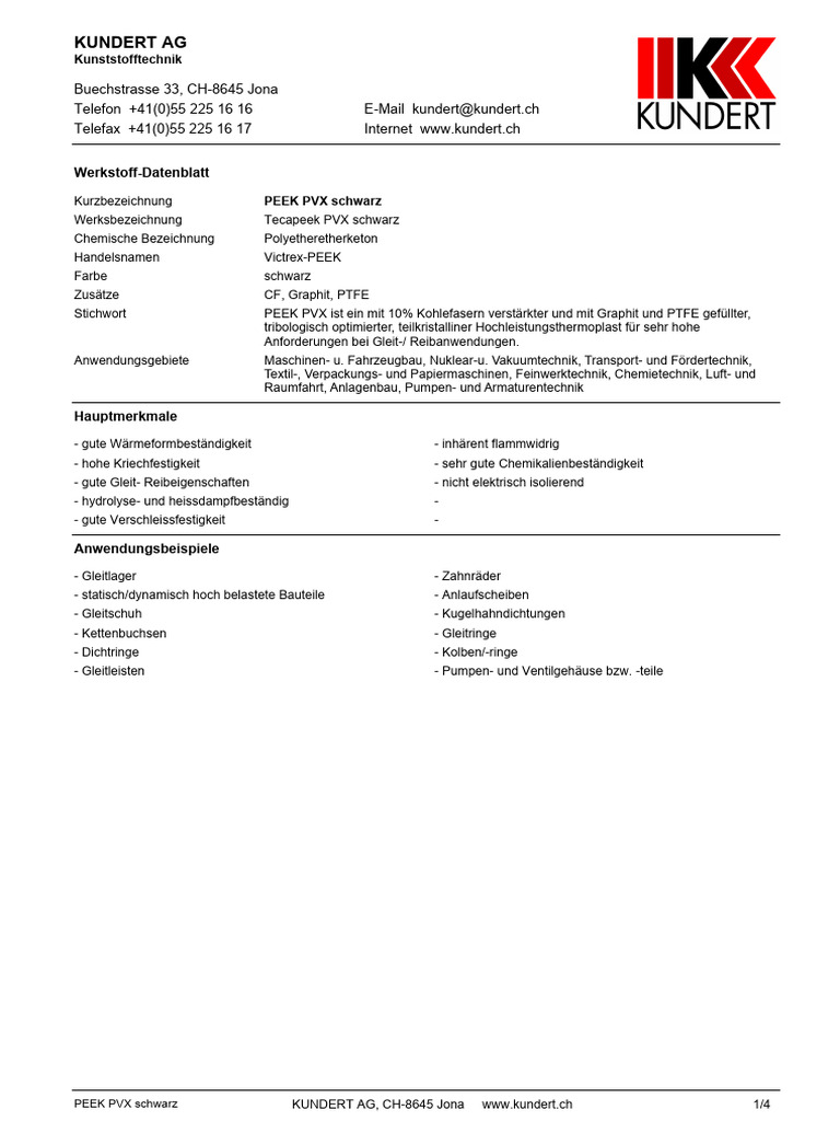 Datenblatt PEEK PVX Schwarz | PDF
