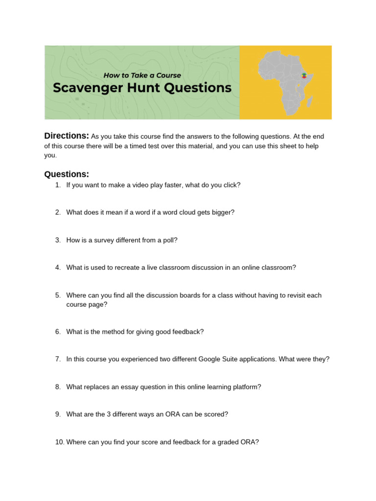 Scavenger Hunt | PDF