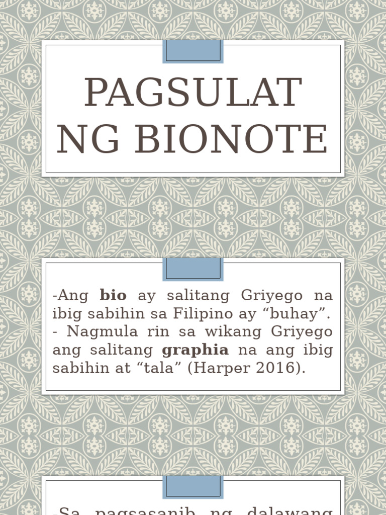 Pagsulat NG Bionote | PDF