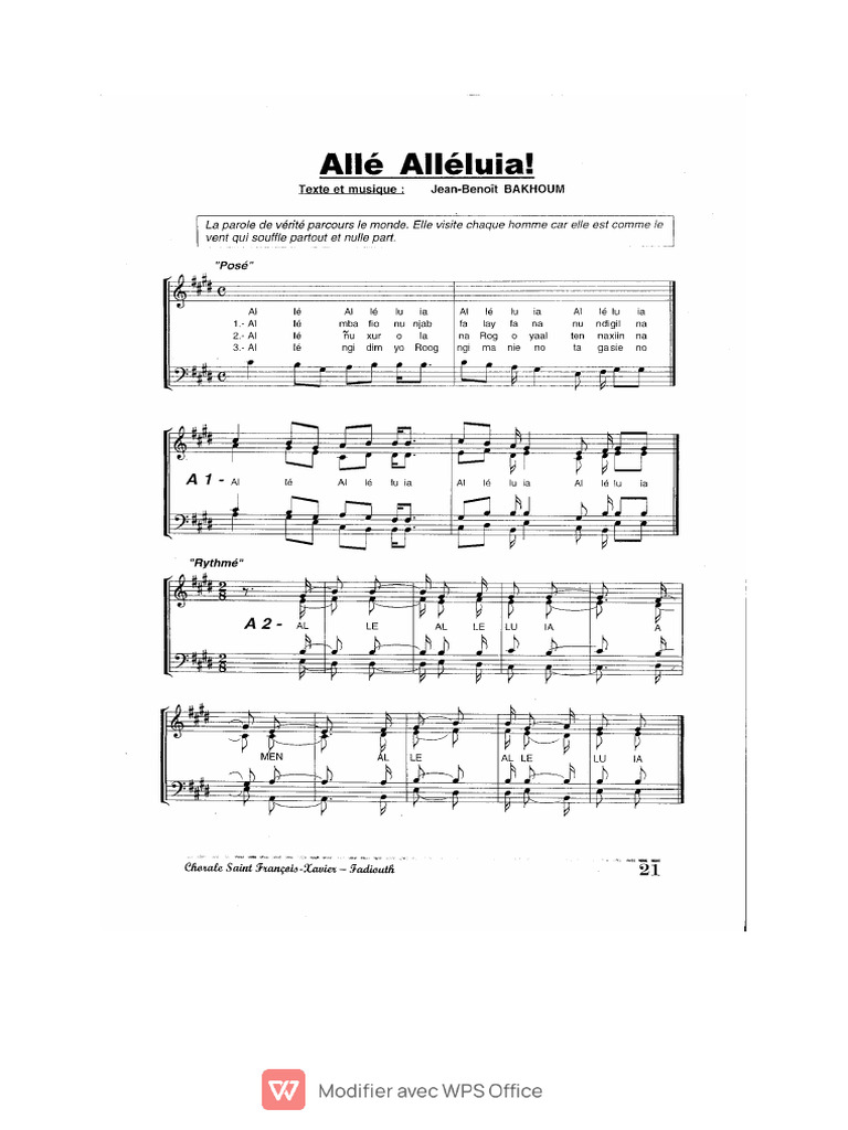 Allé Alléluia (JBB) | PDF