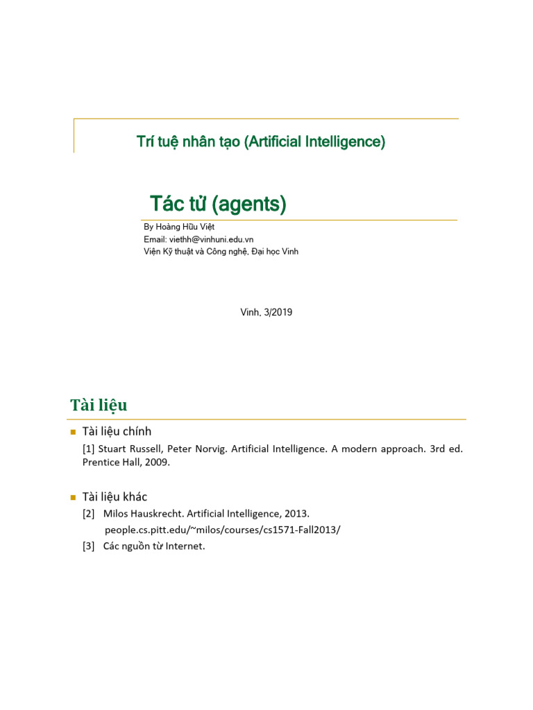 Lect. 2 - Agents | PDF